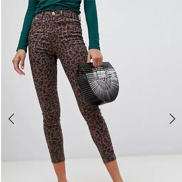 ASOS | Pants & Jumpsuits | Asos Leopard Print Skinny Jeans 6 | Poshmark